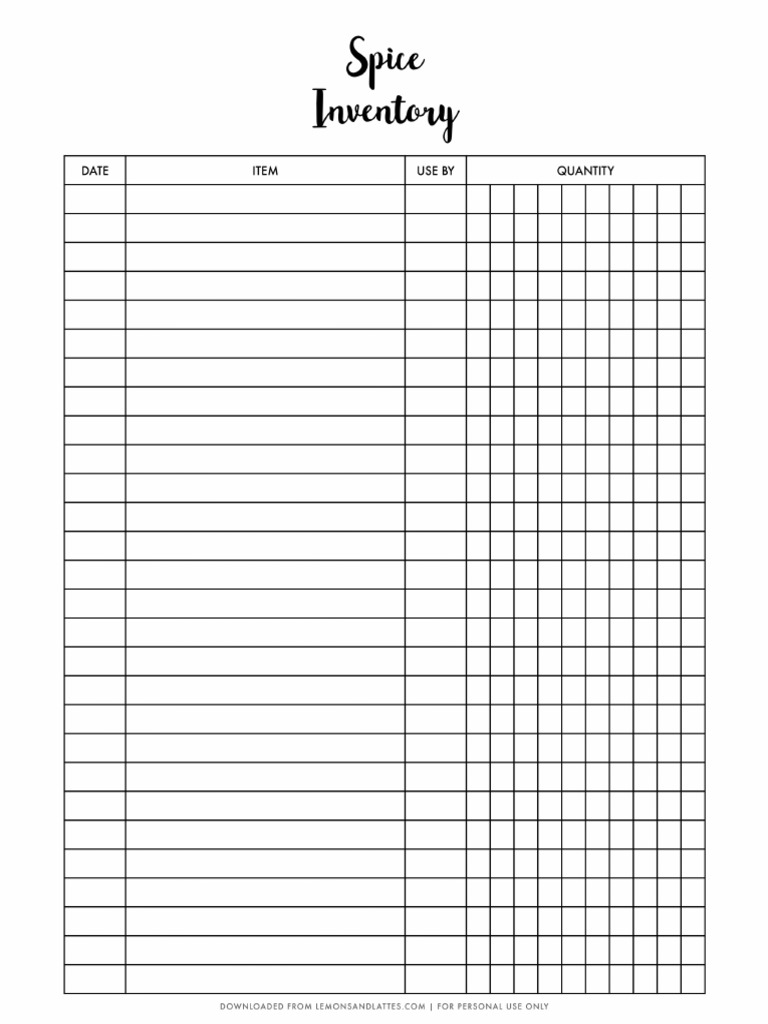 Kitchen Inventory Spices | PDF