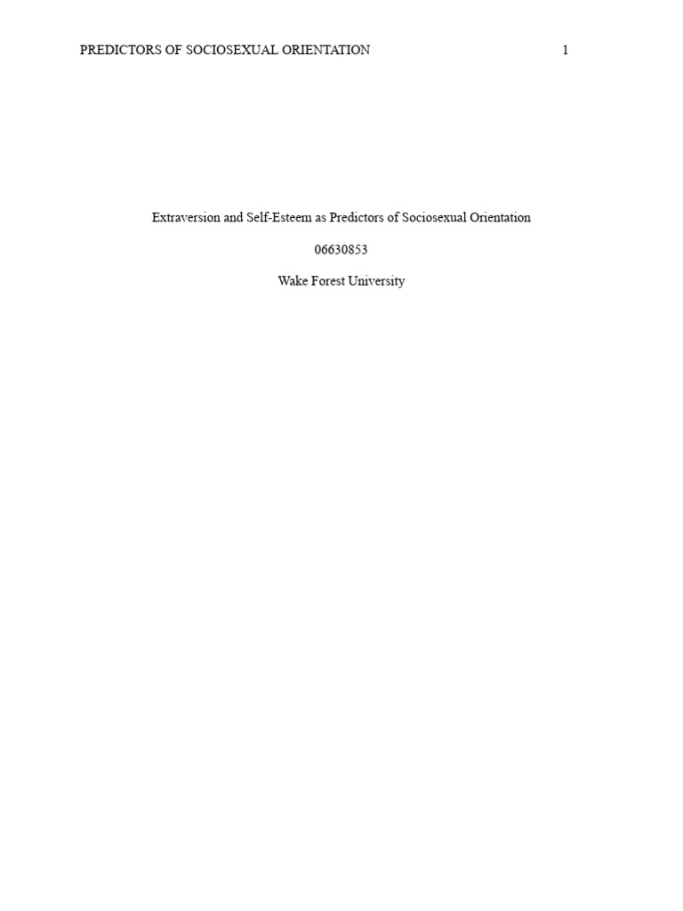 Research Report 2 | PDF | Extraversion And Introversion | Self Esteem