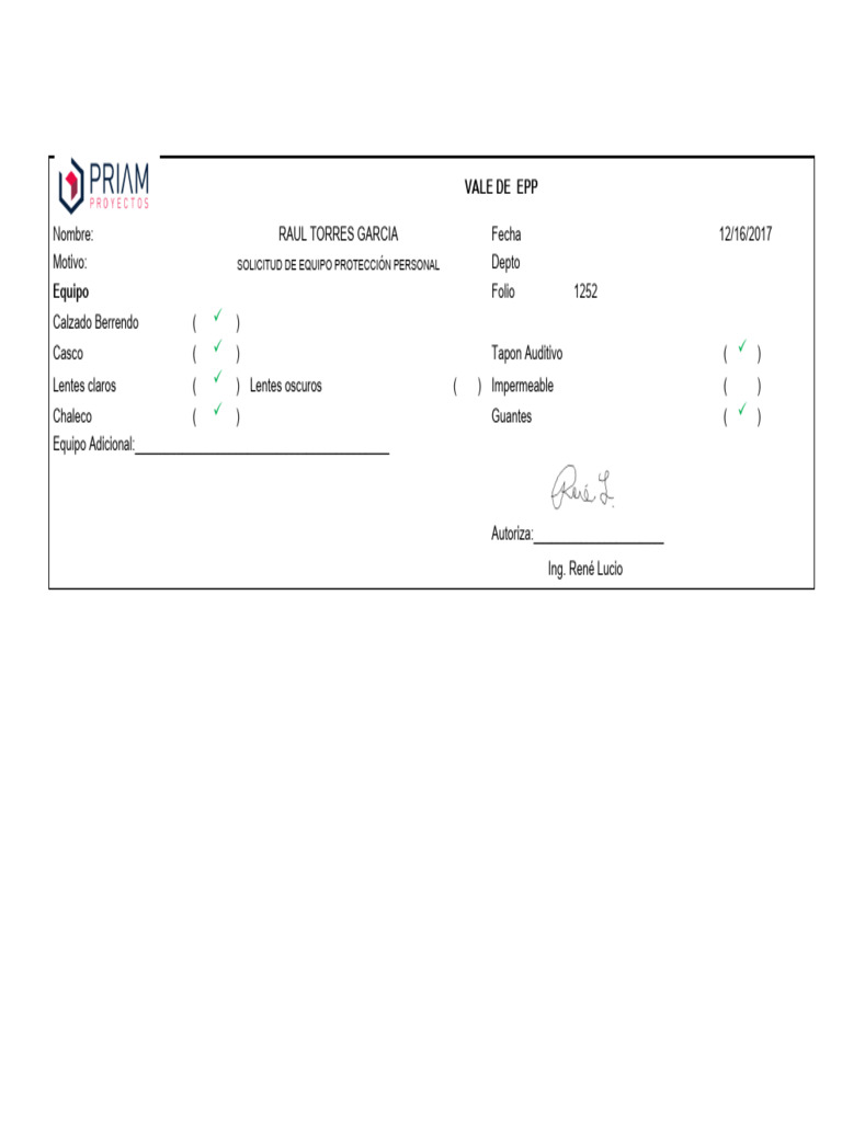Cartas VALE DE EPP Cada 6 Meses | PDF