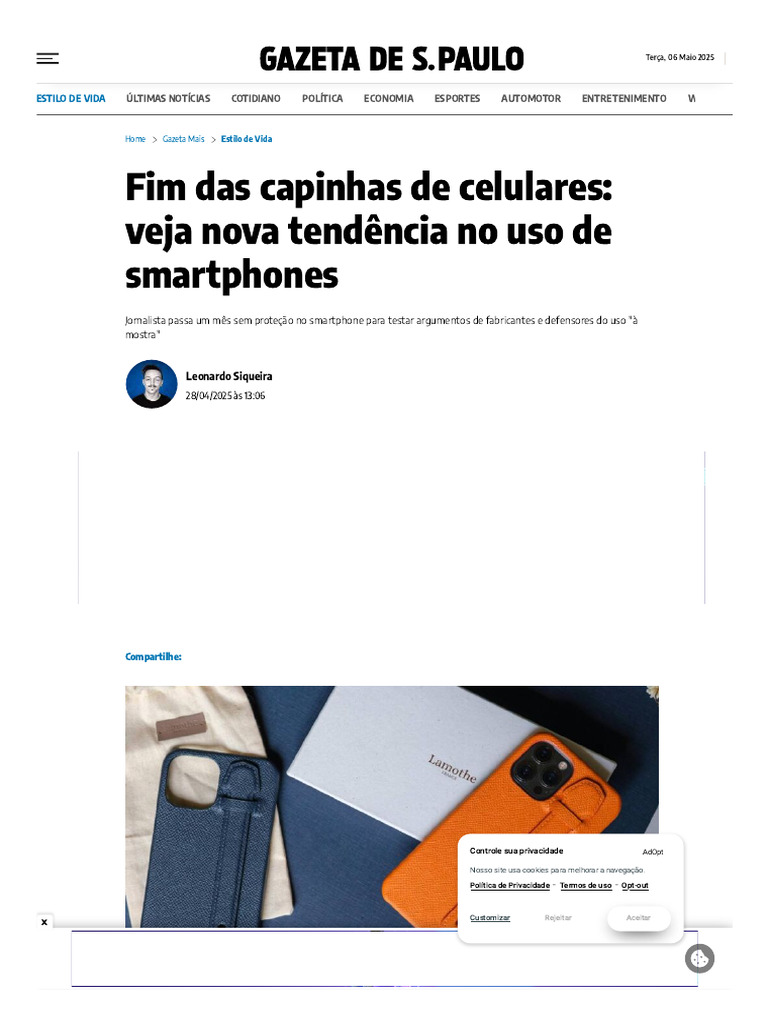 Fim Das Capinhas de Celulares - Veja Nova Tendência No Uso de Smartphones - Gazeta de São Paulo ...