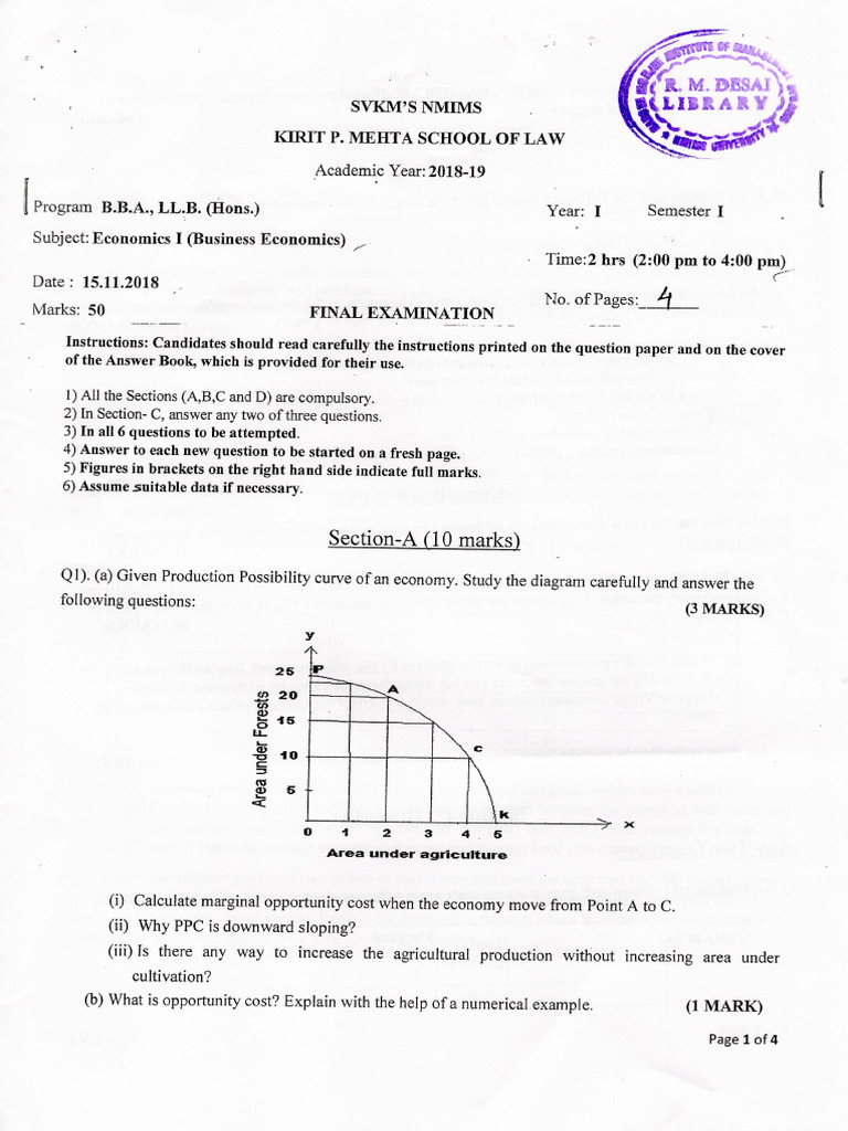 B.B.A. LL.B. Economics Exam Paper 2018 | PDF | Perfect Competition | Demand