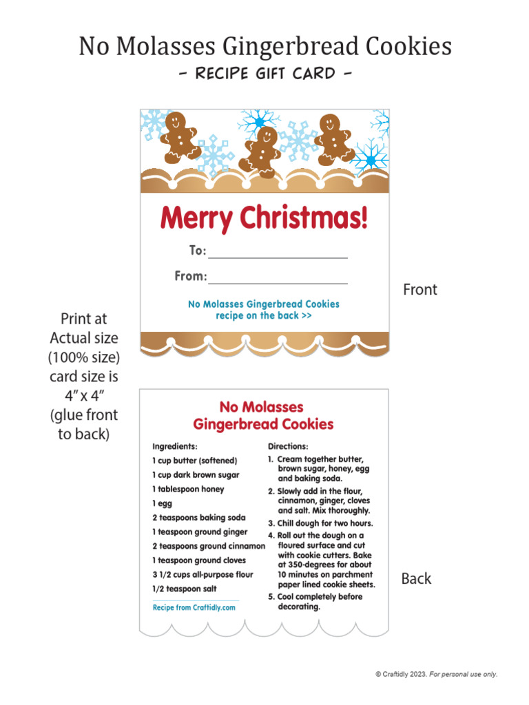 No Molasses Ginger Bread Cookies Recipe REV11 2023 | PDF