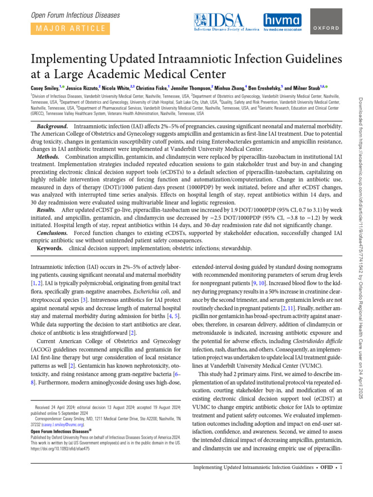 Updated IAI Treatment Guidelines Implementation | PDF | Antimicrobial ...