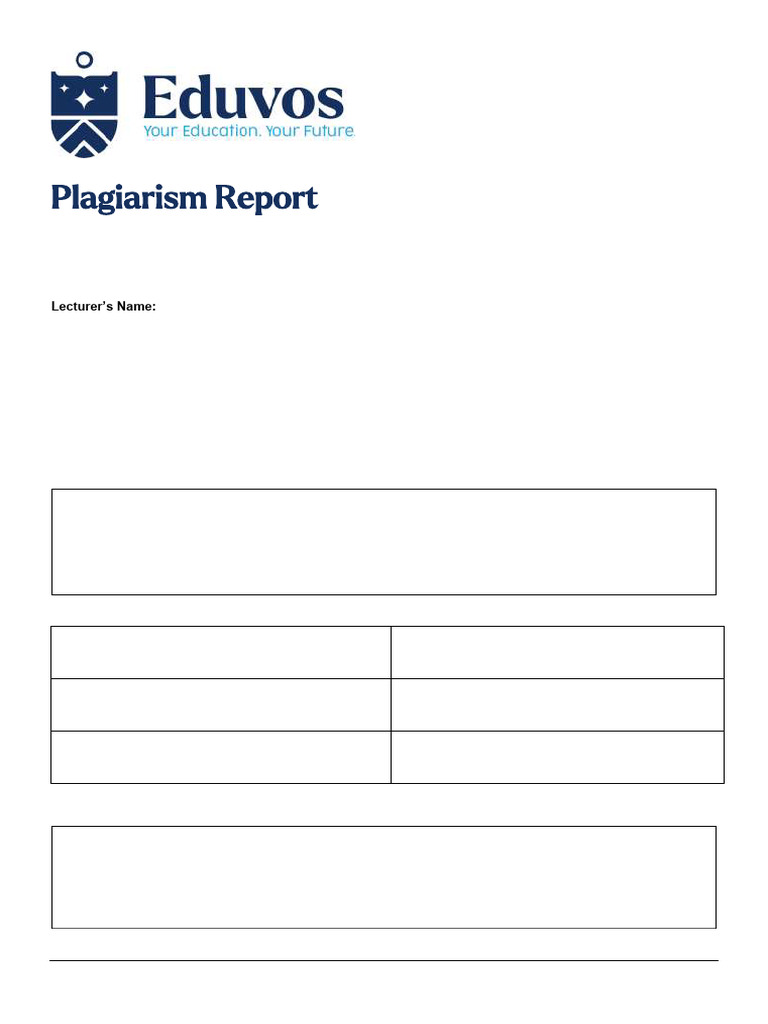 Plagiarism Report Coversheet V1.1 | PDF