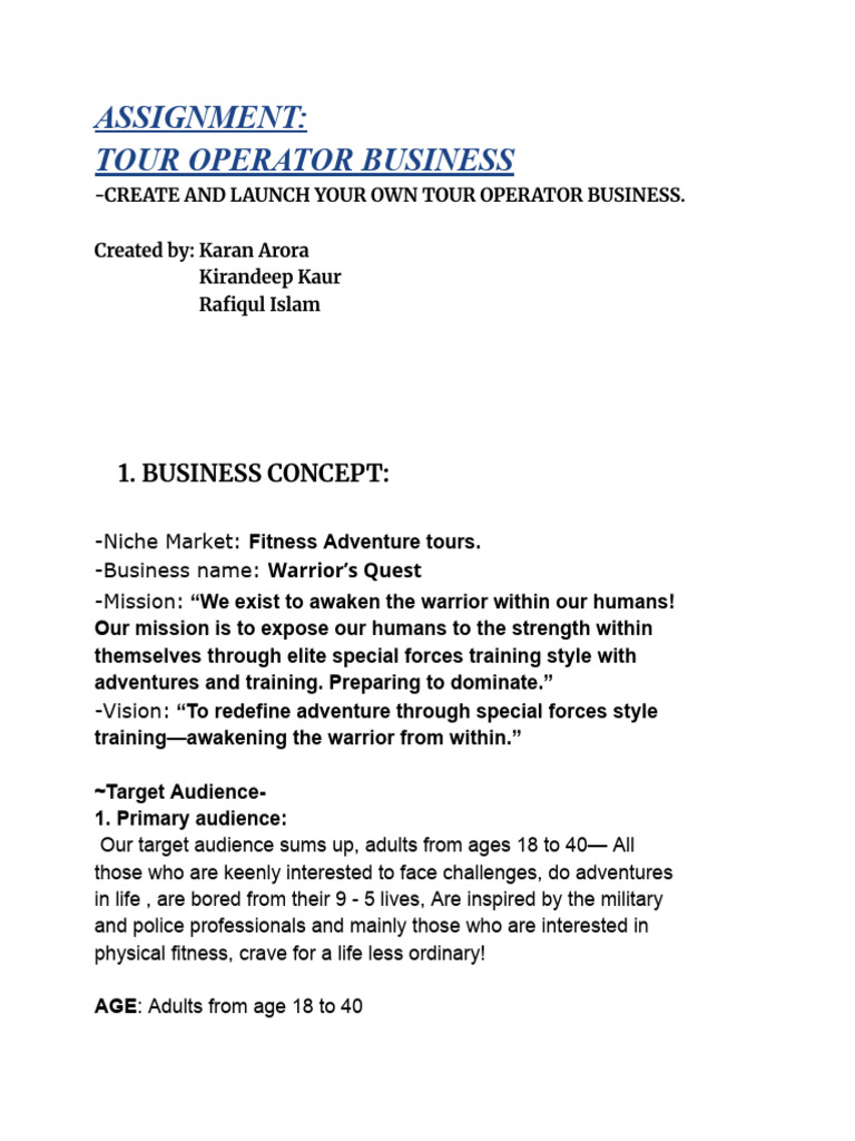 Tour Operator Business | PDF | Mountaineering