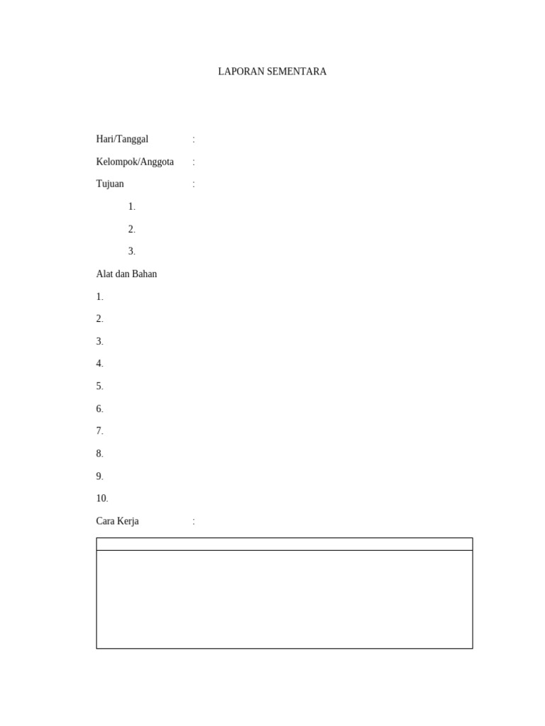 LAPORAN SEMENTARA | PDF