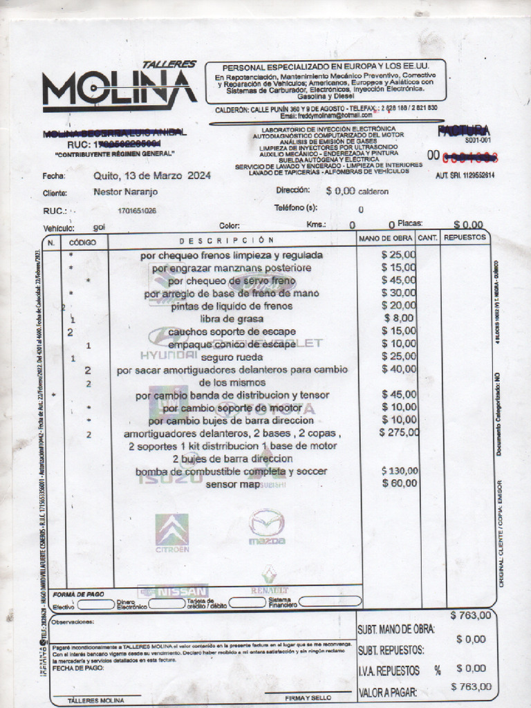 Proforma Sra Naranjo | PDF