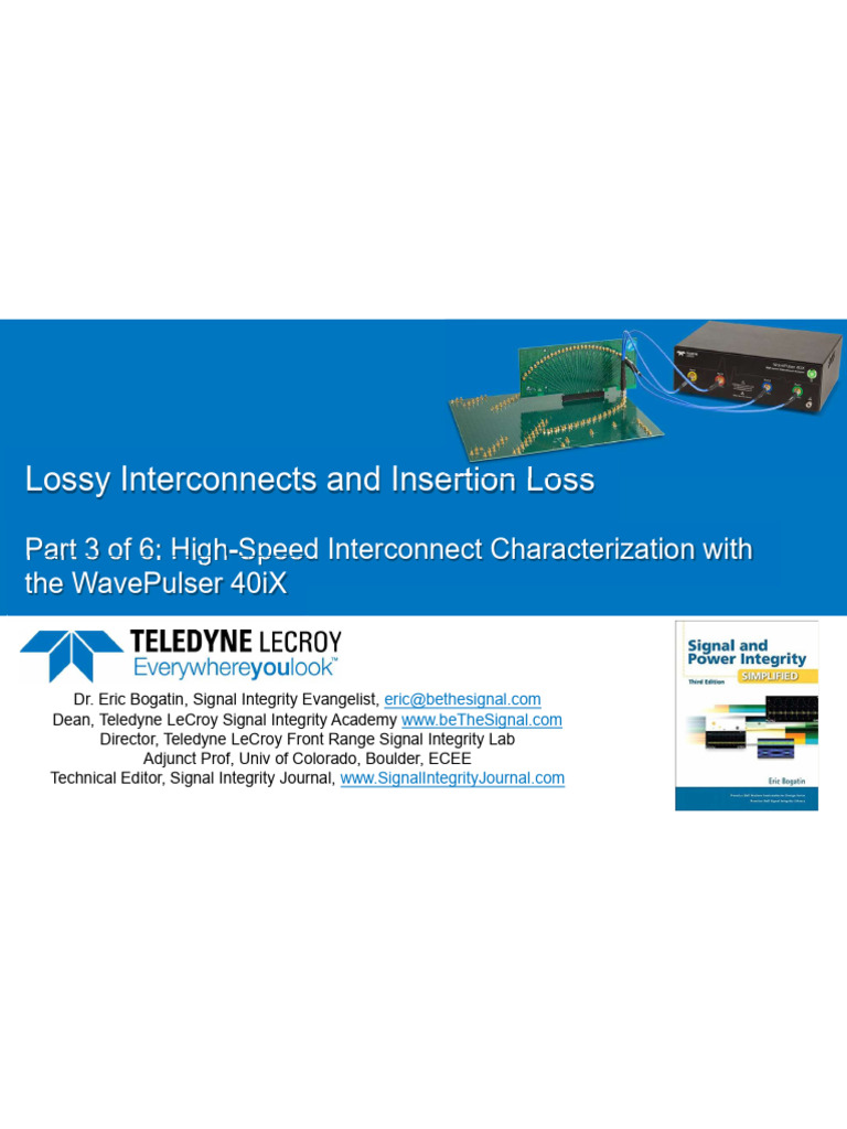 Lecroy Loss Interconnects and Insertion Loss | PDF | Transmission Line | Decibel