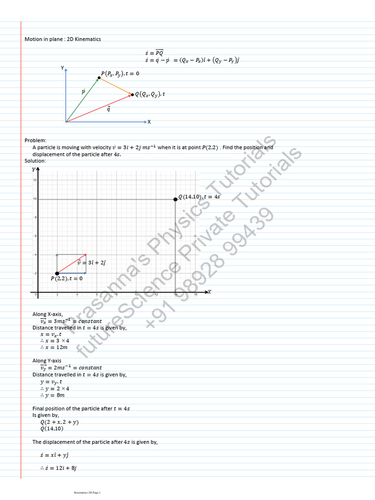 Kinematics 2D Page 1 Onwards | PDF | Mechanics | Physical Sciences