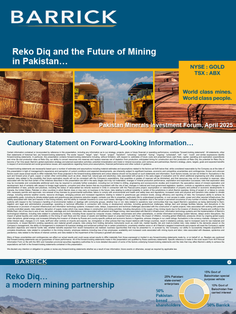 Barrick_RekoDiq_PMIF-2025 | PDF | Inflation | Risk