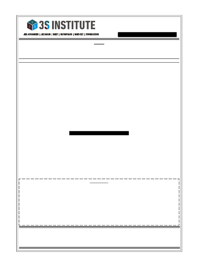 JEE Mock Test Paper With Key | PDF | Acid | Mirror