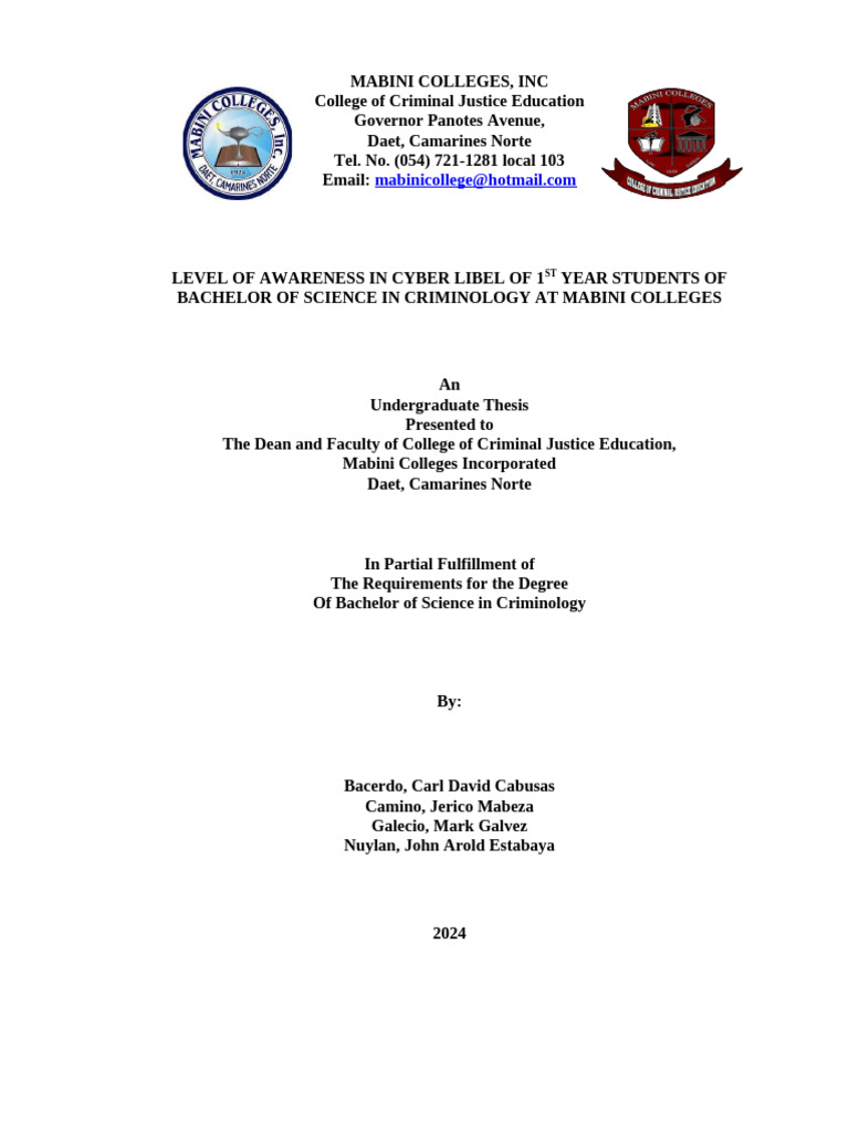 Galecio Group Thesis | PDF | Defamation | Cybercrime