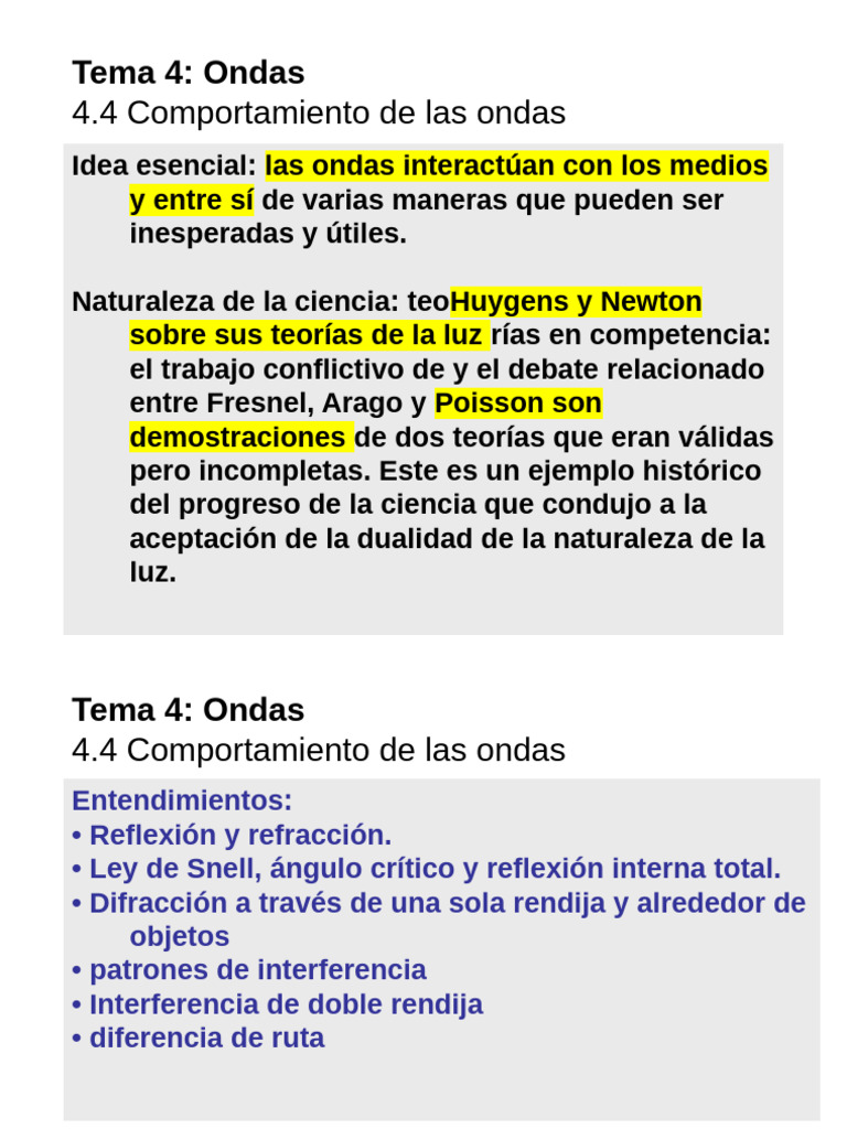 Topico 4.4 - Comportamento de Las Ondas PPT TIPPENS | PDF | Difracción ...
