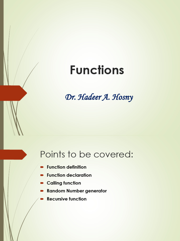 Lec Functions and Pointers | PDF | Parameter (Computer Programming) | Pointer (Computer Programming)