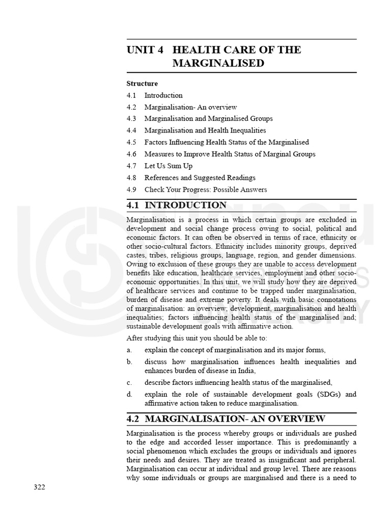Health Care of Marginalized Sections | PDF | Social Exclusion | Health ...