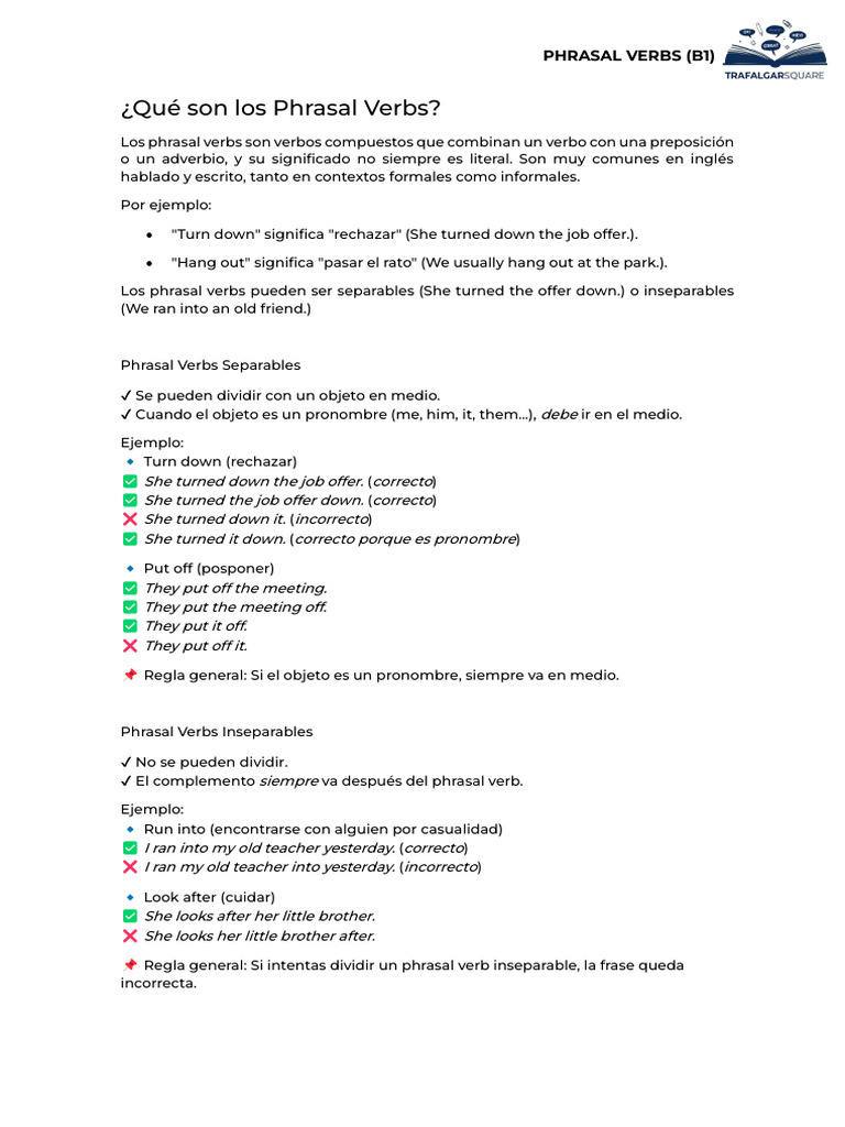 Phrasal Verbs - B1 | PDF