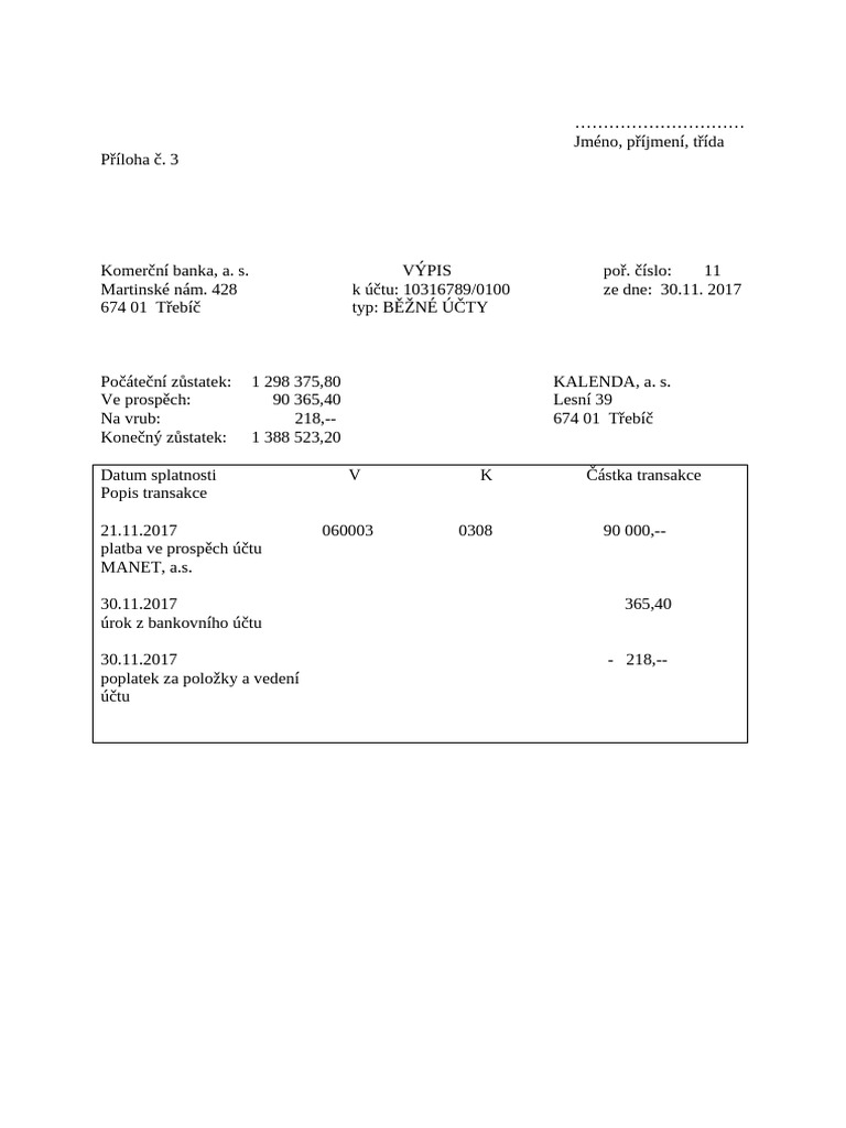 Kalenda - Příloha Č. 3-VBU | PDF