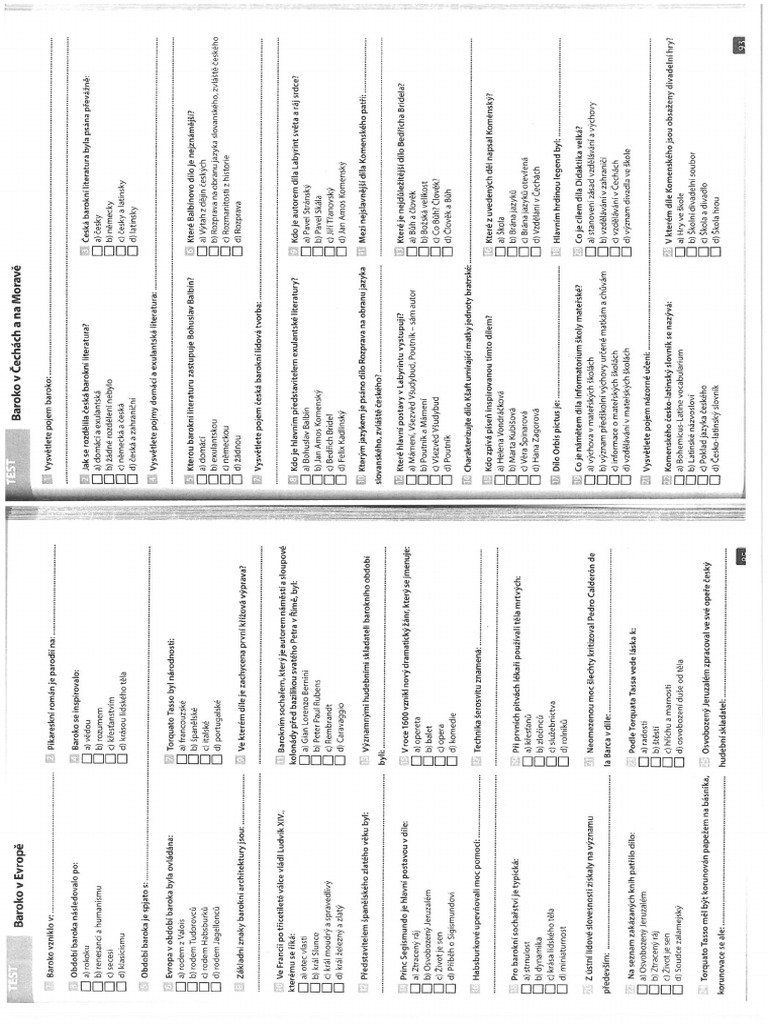 Renesance a Baroko Opakování PO2 | PDF