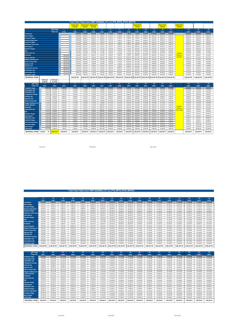 L2 10min Headway Wef 20240624 Updated | PDF | Electric Rail Transport ...