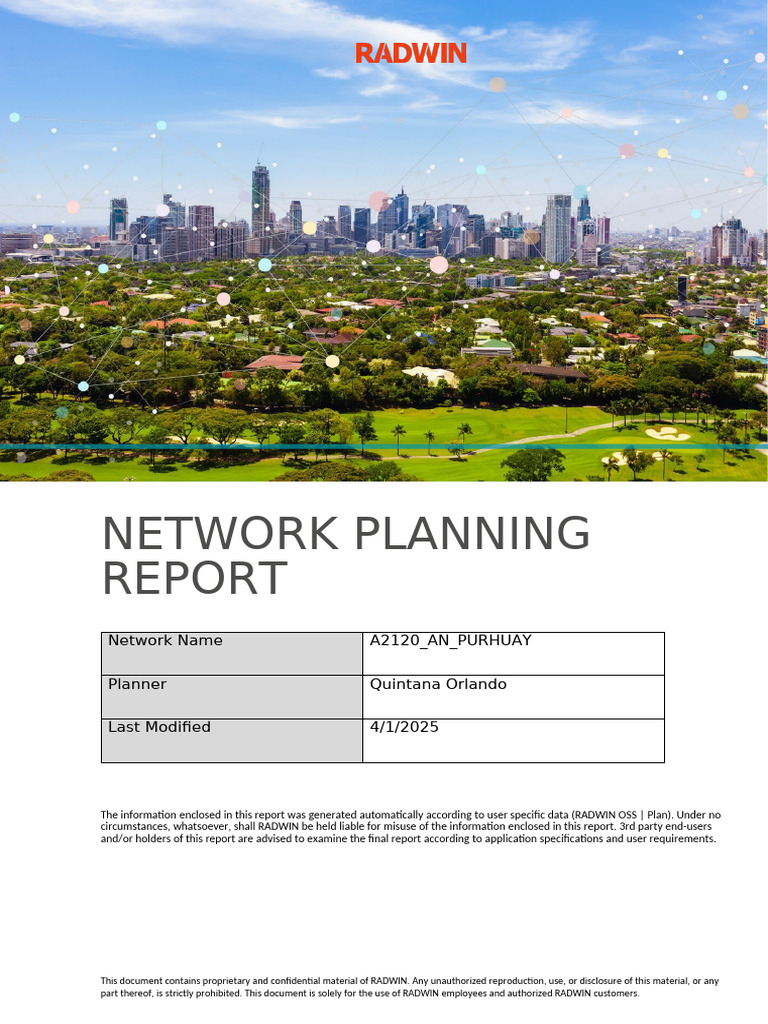 A2120 An PURHUAY V2-Network-Report | PDF | Bandwidth (Signal Processing) | Antenna (Radio)