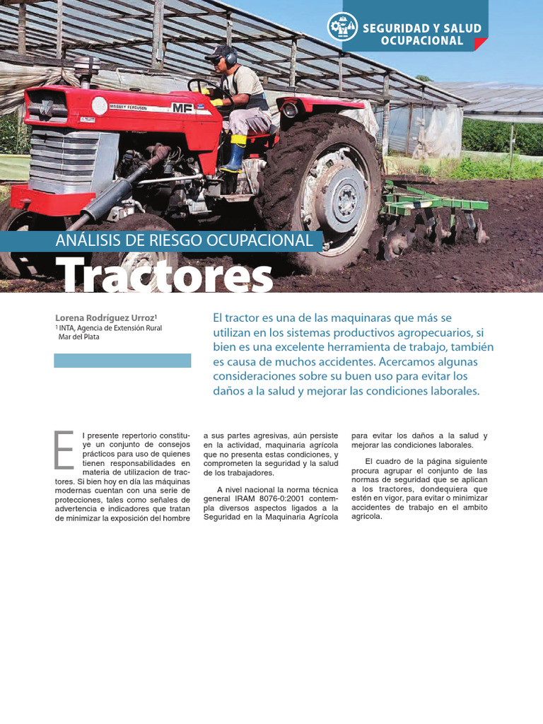 Consejos de Seguridad para Tractores | PDF | Tractor | ruido