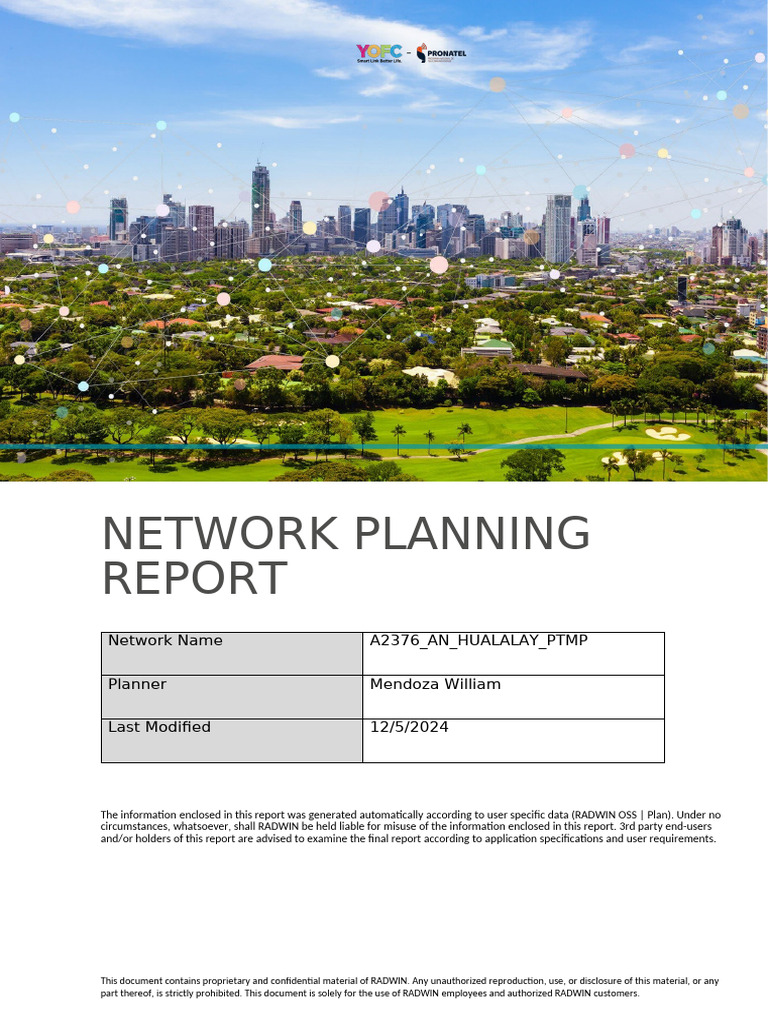 A2376 AN HUALALAY PTMP-network-report | PDF | Bandwidth (Signal ...