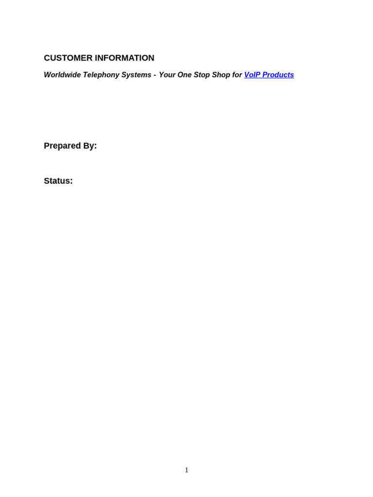 VoIP Services Overview and Rates | PDF