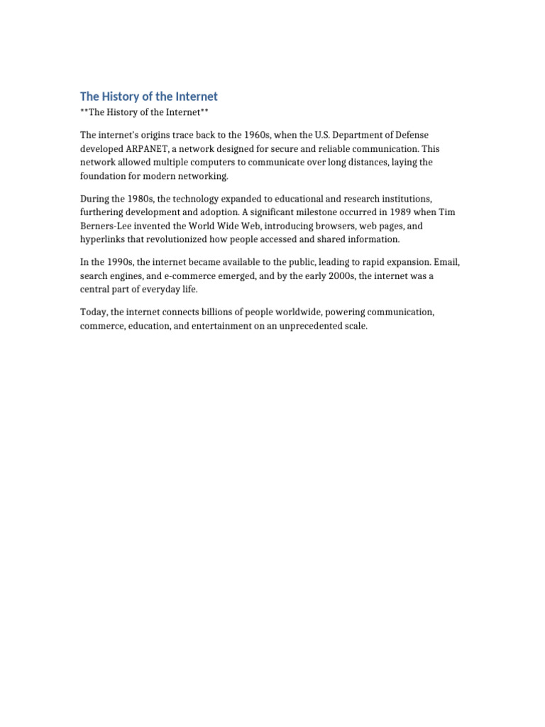 The History of The Internet | PDF