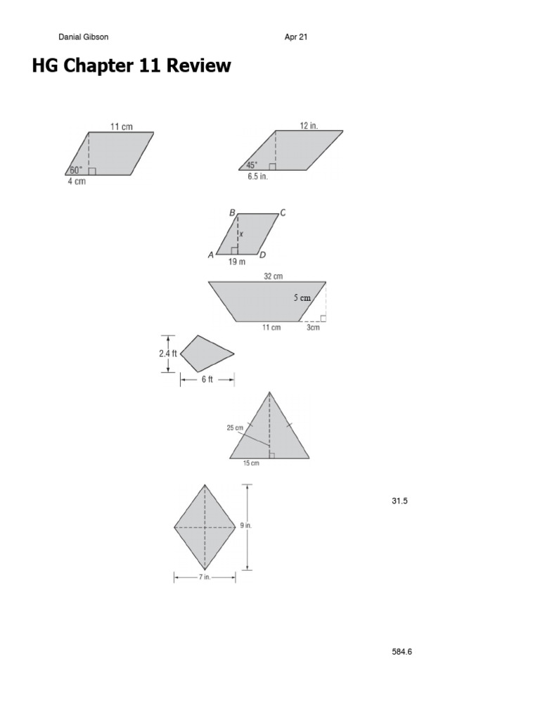 Areas of Polygons and Circles Form 2D | PDF | Area | Euclidean Plane ...