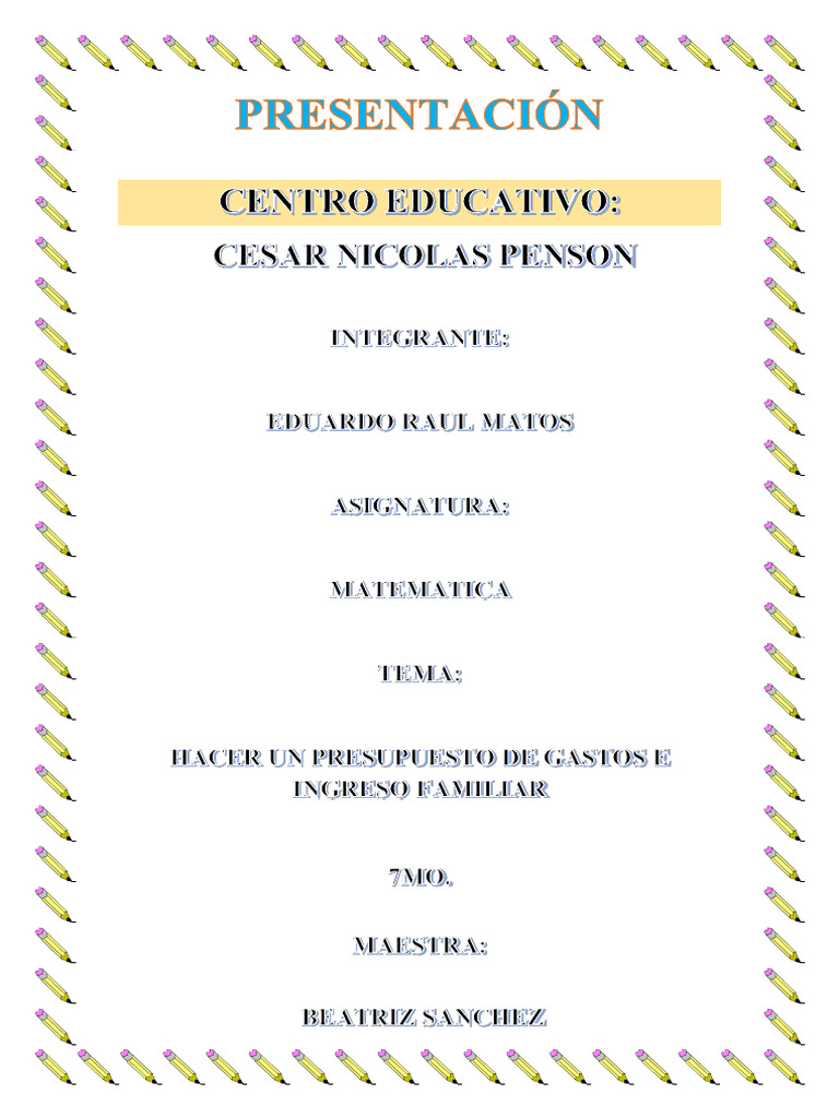 Presentació Etahn Centro Educativo Cesar Nicolas Penson Gastos en El ...