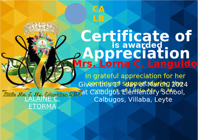 Certificate For The Parents | PDF