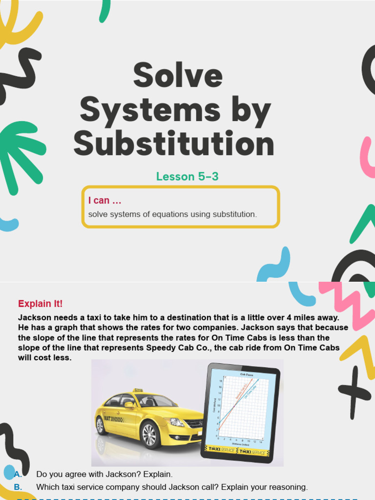 Solve Systems of Equations by Substitution | PDF | Equations ...