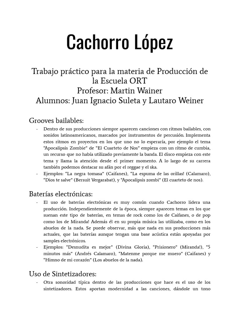 Cachorro López | PDF | Musica Popular | Musicología
