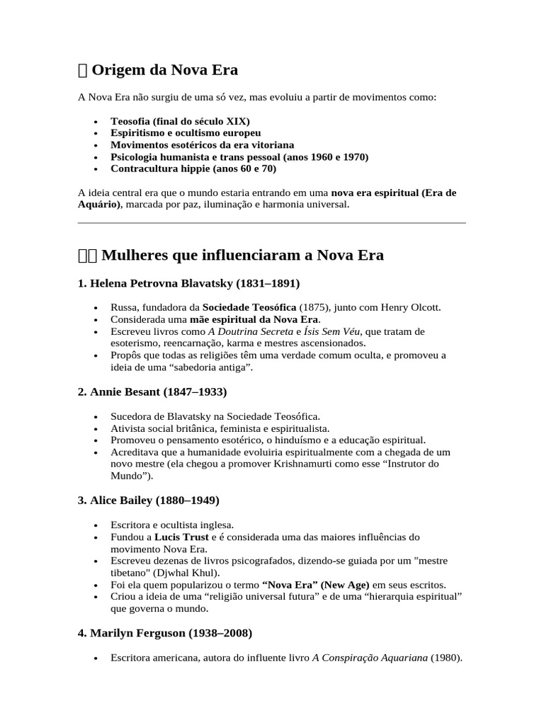 ? Origem Da Nova Era | PDF | Teosofia | Nova Era