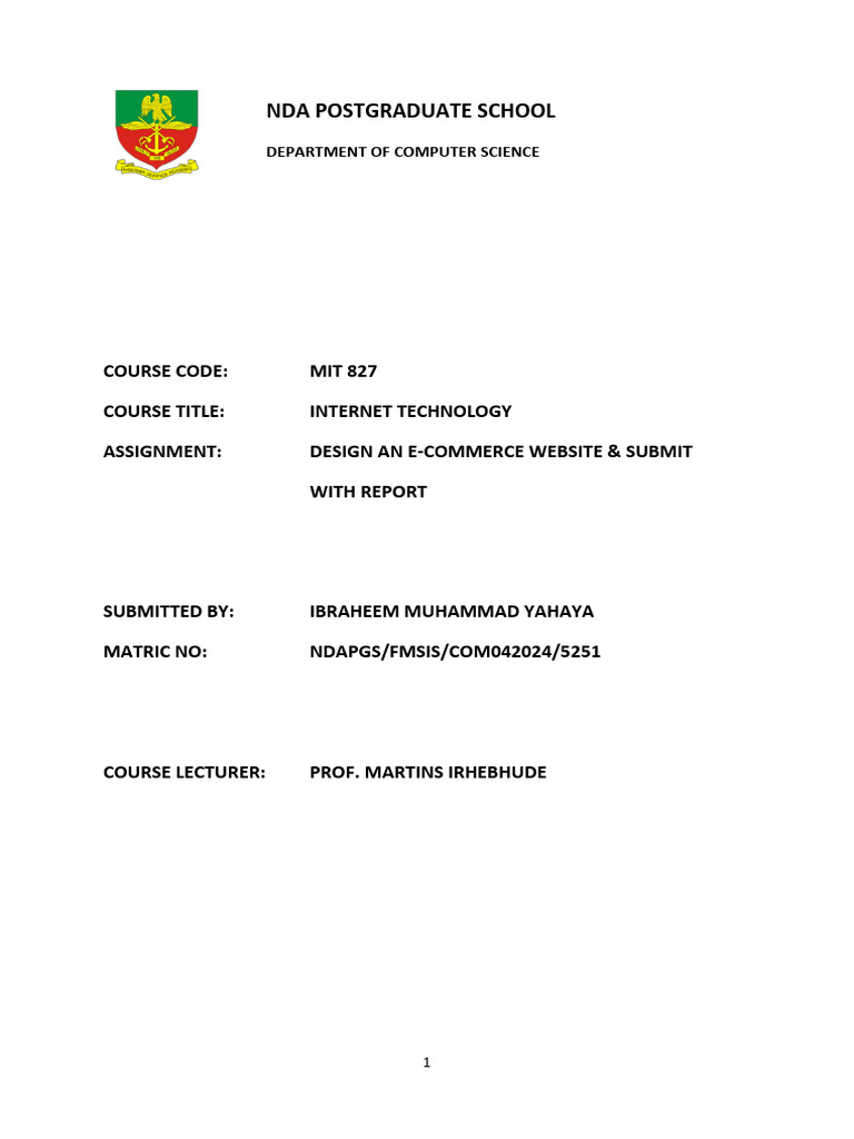 Report On E-Commerce Assignment | PDF | Point Of Sale | E Commerce