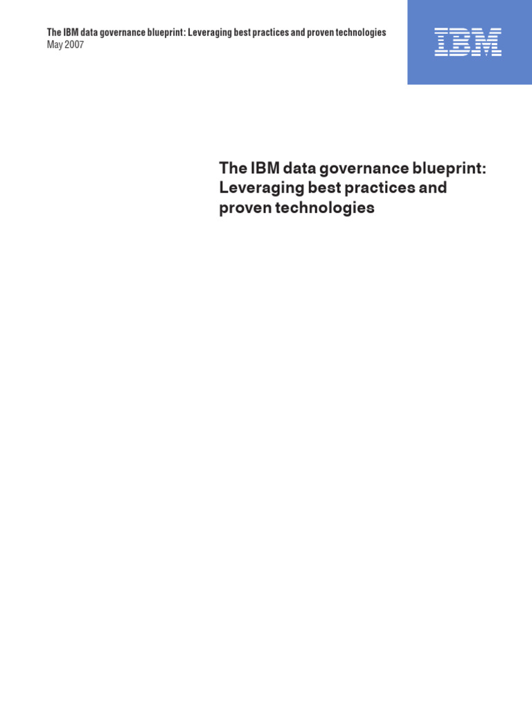 The IBM Data Governance Blueprint | PDF | Governance | Risk
