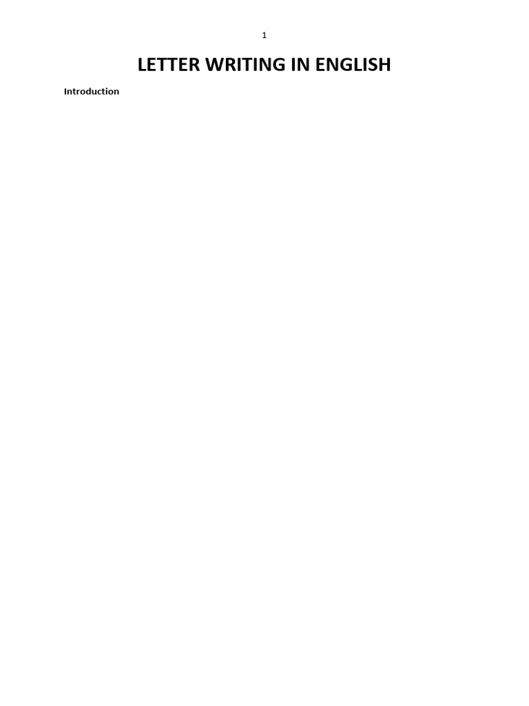 Guide to English Letter Writing | PDF