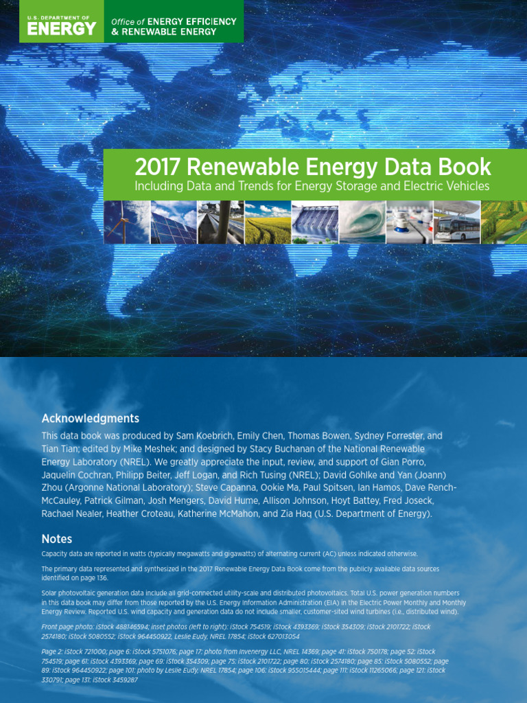 2017 Renewable Energy Data Book | PDF | Renewable Energy | Wind Power