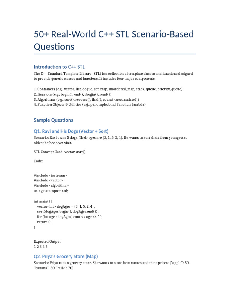 Real World CPP STL Questions | PDF