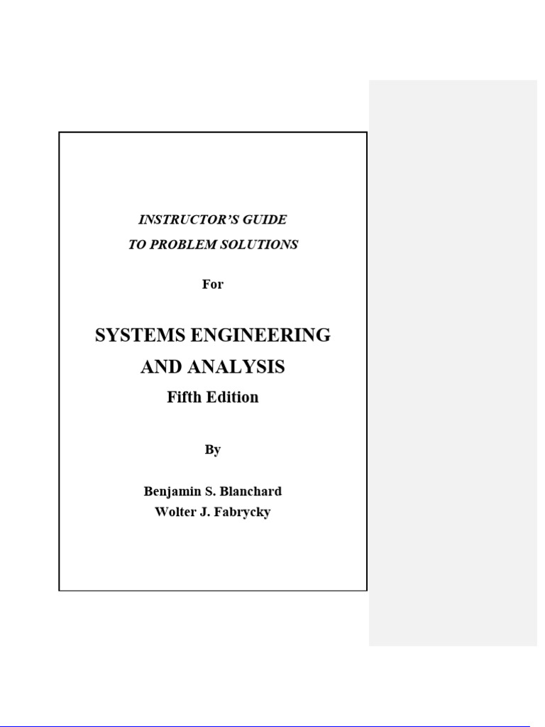 Systems Engineering and Analysis 5th Edition Blanchard Solutions Manual(1) | PDF | Systems ...
