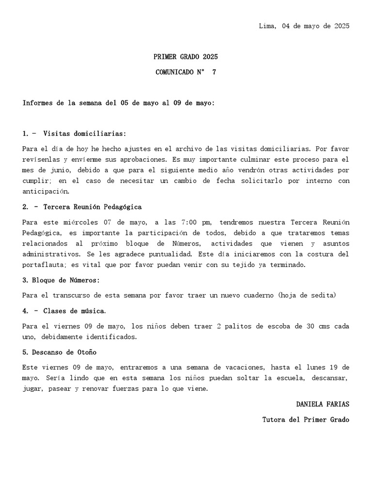 Comunicado 7 | PDF