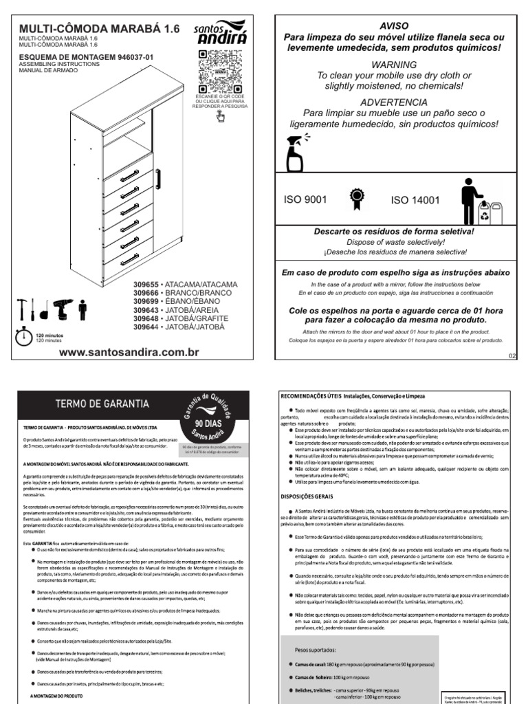 Manual de Montagem Multi-Cômoda Marabá | PDF