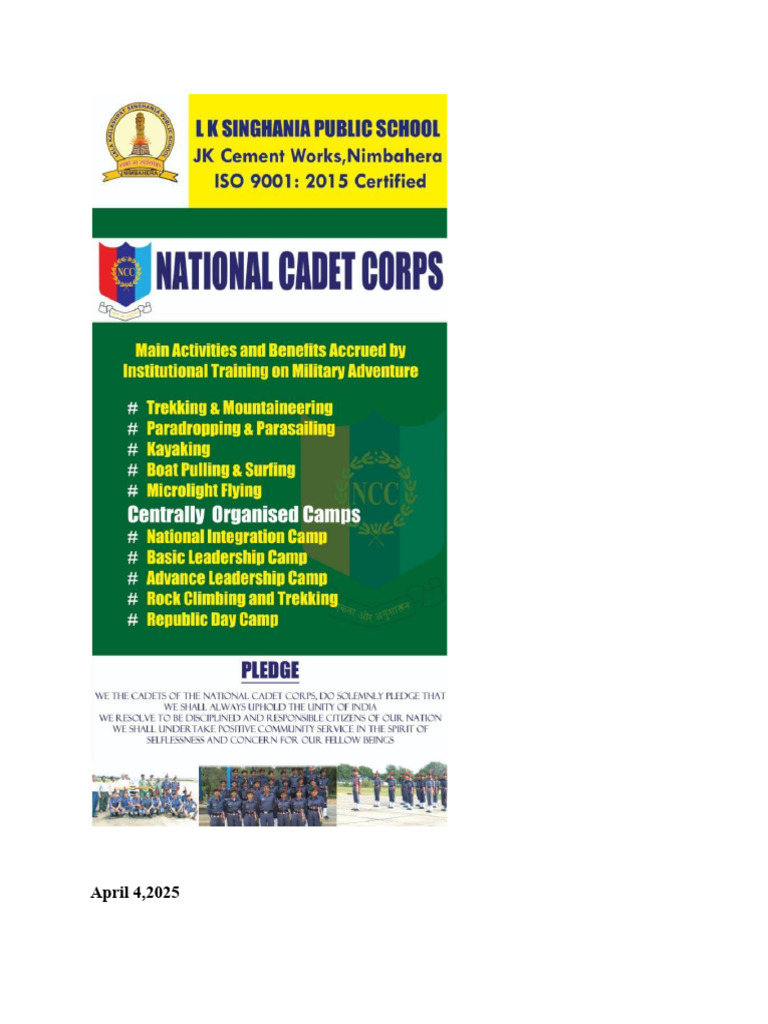 NCC Enrolment Form | PDF