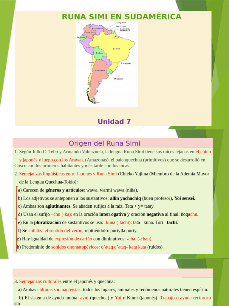 Unidad 7-Runa Simi en Sudamérica | PDF | Perú | Imperio Inca
