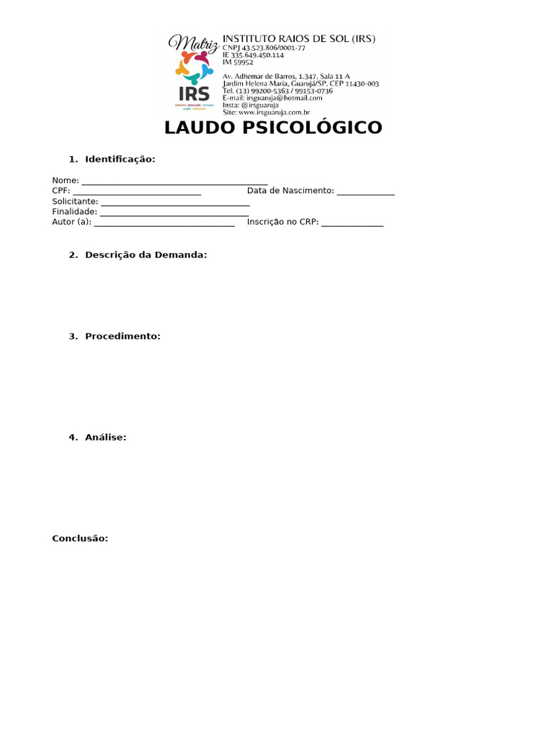 Irs Laudo Psic | PDF