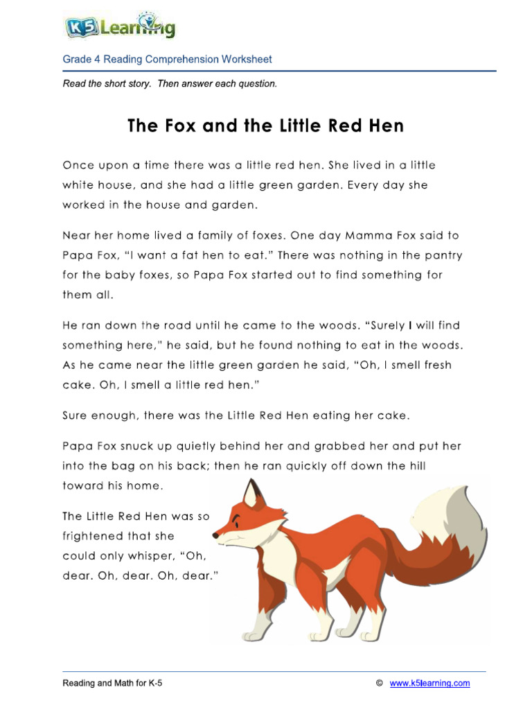 The Fox and The Little Red Hen | PDF