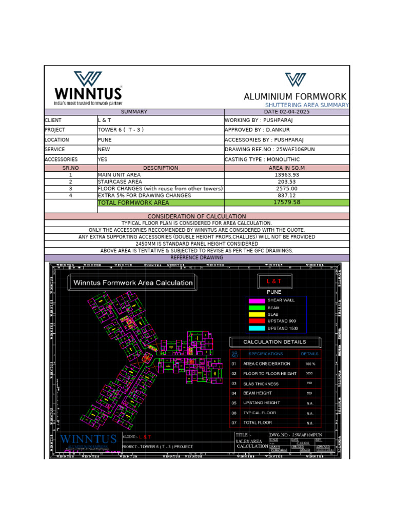 2025.03.27 WAF Technosales Cal L T - Tower 6 (T-3) Building Project | PDF | Materials ...