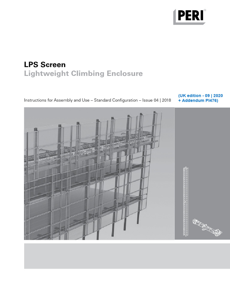 Lps Screen Climbing Protection Panel Instructions For Assembly and Use ...