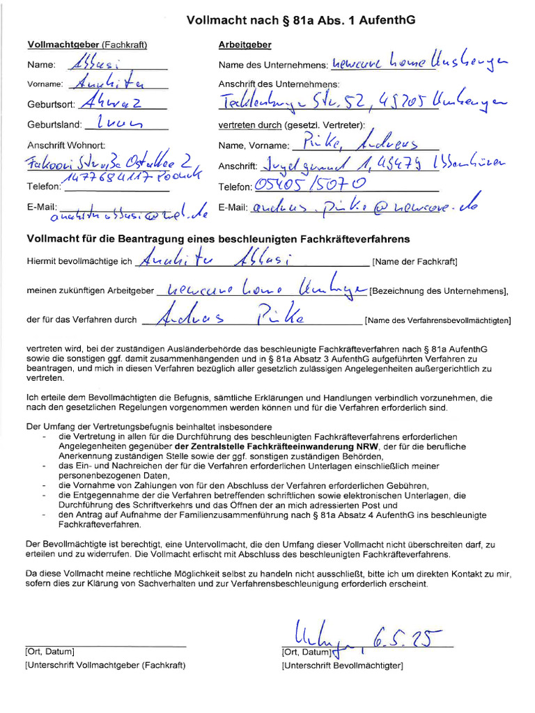 Abassi, Anahita - Vollmacht P 81 | PDF