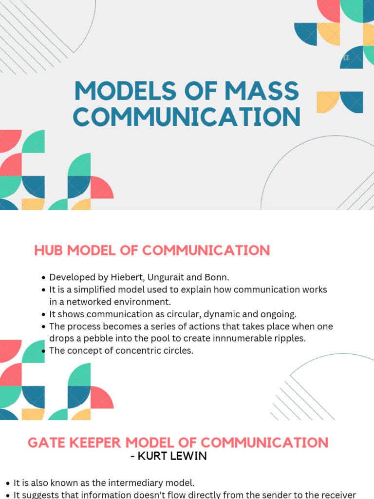 Other Models of Mass Communication | PDF | Communication | Human ...